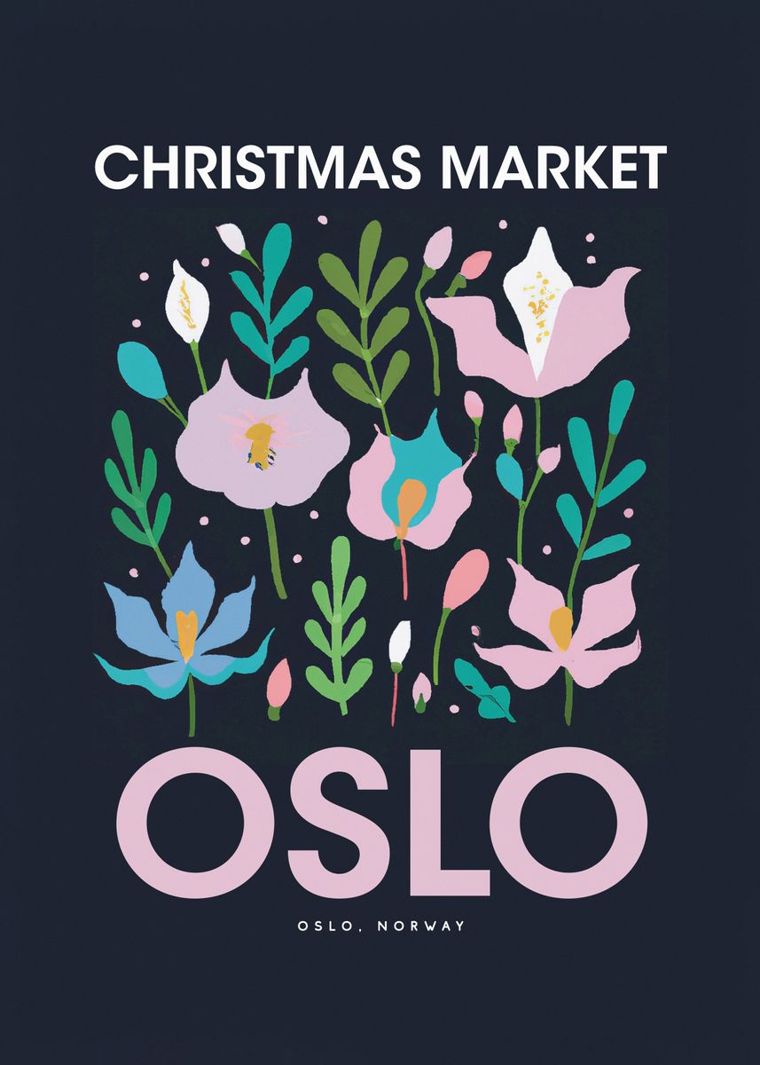 'Oslo Christmas Poster' Poster, picture, metal print, paint by ...