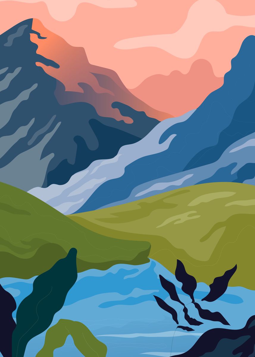 'Nature abstract wall art' Poster, picture, metal print, paint by ...