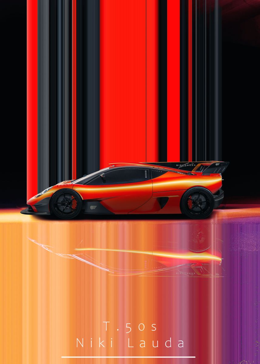 'T50S Niki Lauda Car Poster' Poster, picture, metal print, paint by ...