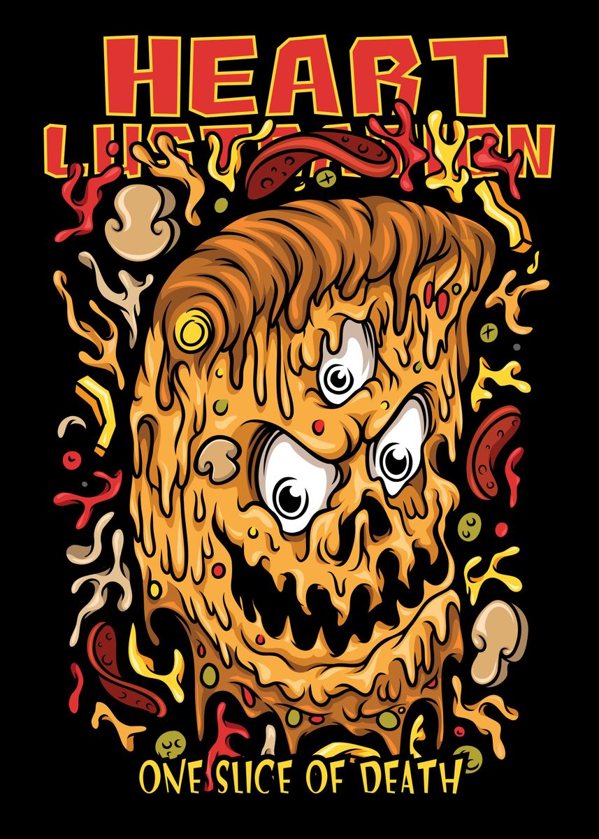 'Junk Food Pizza Text' Poster by hendra pratama | Displate