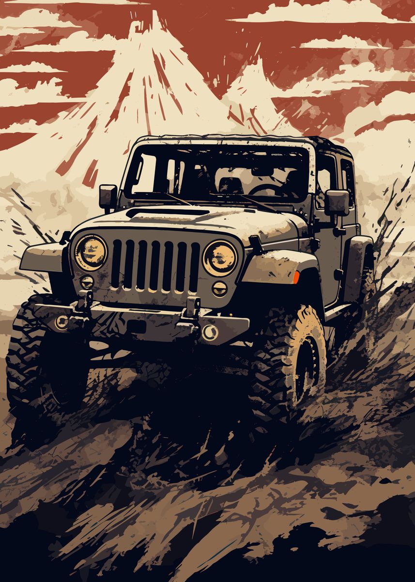 'Monster Truck' Poster, picture, metal print, paint by Mobilunik | Displate