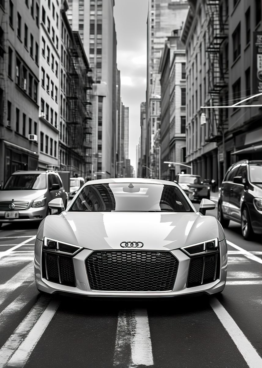 'Audi R8' Poster, picture, metal print, paint by MaluBobo | Displate