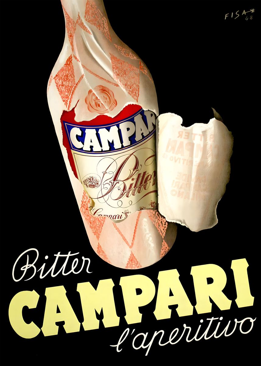 'Original Bitter Campari' Poster, picture, metal print, paint by ...