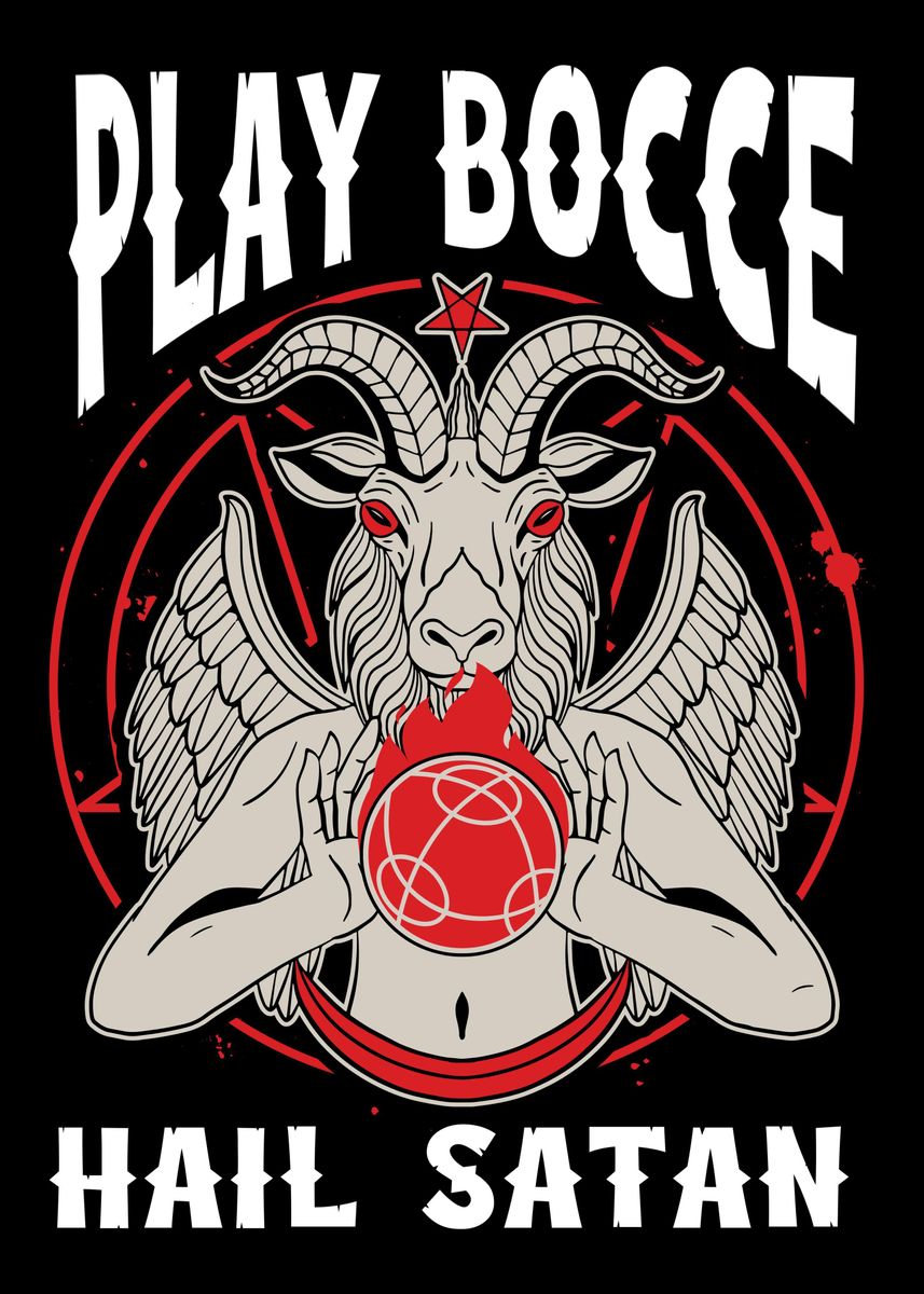 'Funny Bocce Ball Player' Poster, picture, metal print, paint by ...