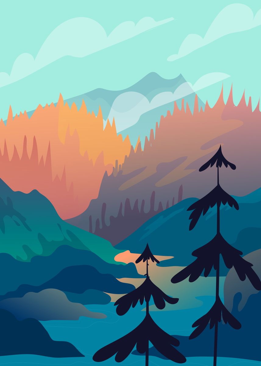 'Nature abstract wall art' Poster by Kamelyon | Displate