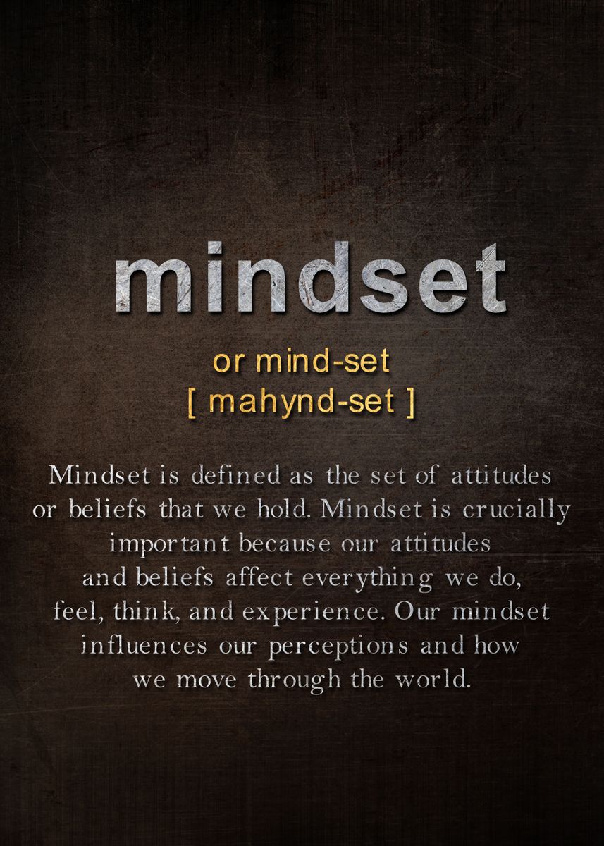 'Mindset Motivational Quote' Poster, picture, metal print, paint by ...