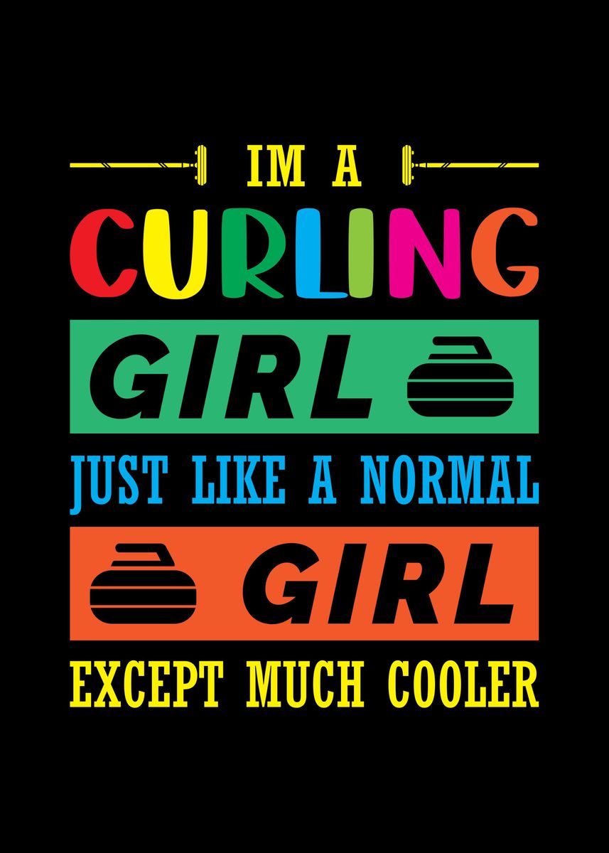 'Curling Curler' Poster, picture, metal print, paint by Sebastian ...