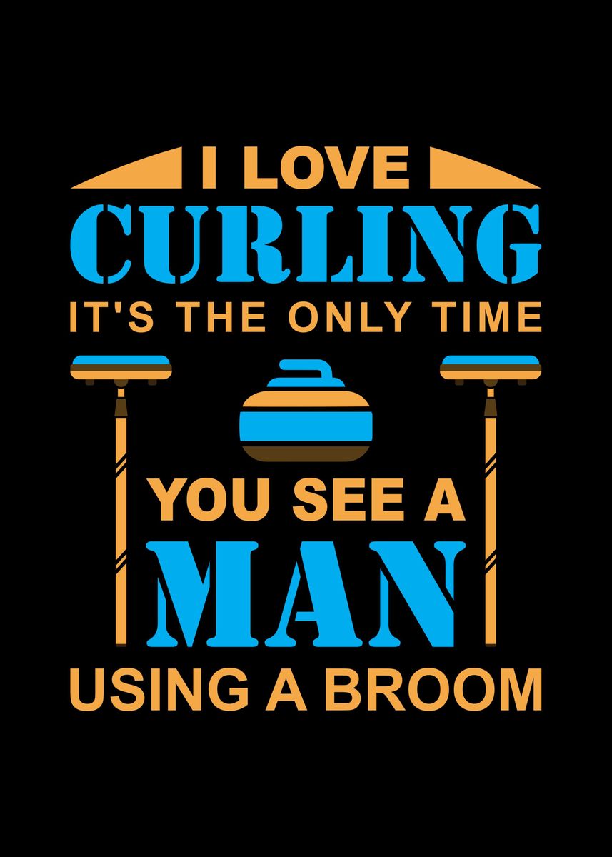 'Curling Curler' Poster, picture, metal print, paint by Sebastian ...