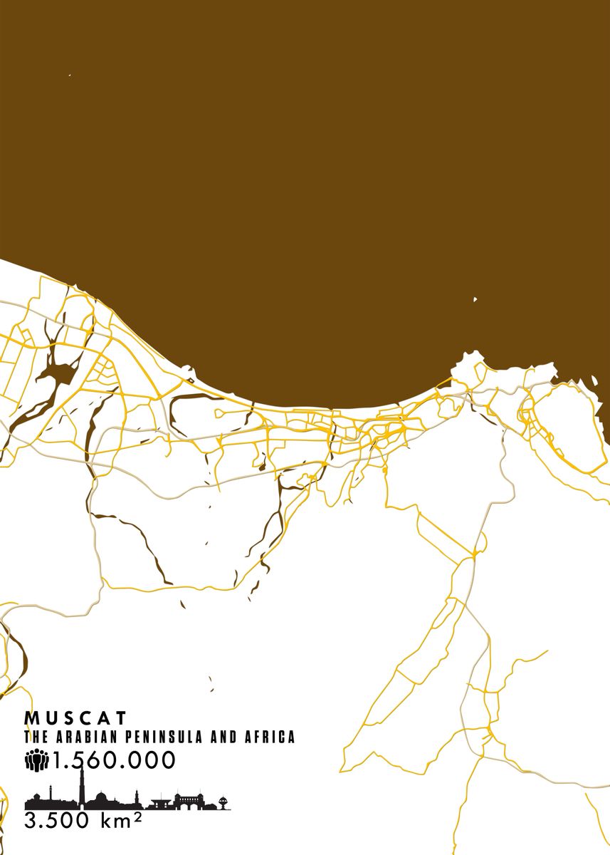 'Muscat Oman' Poster, picture, metal print, paint by Mey Lino | Displate