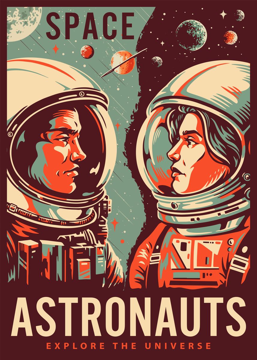'Space Astronauts' Poster by dkDesign | Displate