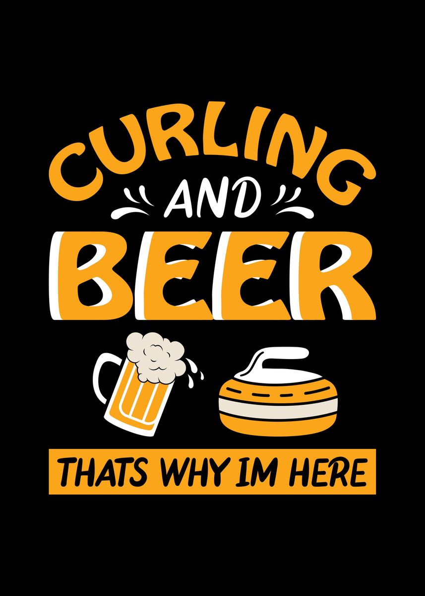 'Curling Curler' Poster, picture, metal print, paint by Sebastian ...