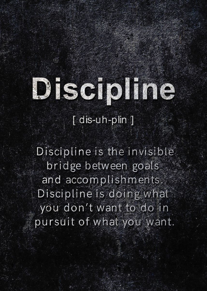 'Discipline Motivational ' Poster by Luna Studio | Displate