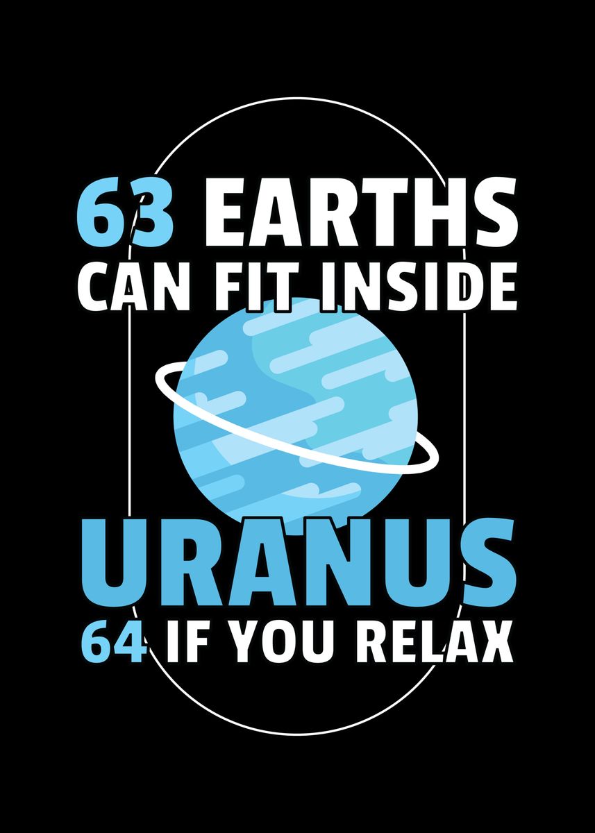 '63 Earth Can Fit Uranus' Poster, picture, metal print, paint by Mooon ...