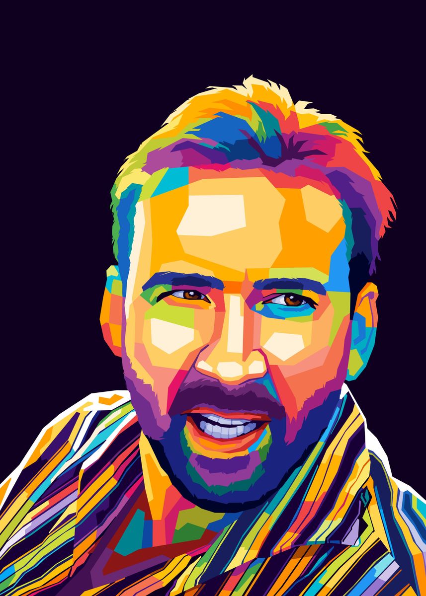 'Nicolas Cage Wpap Pop Art' Poster, picture, metal print, paint by ...