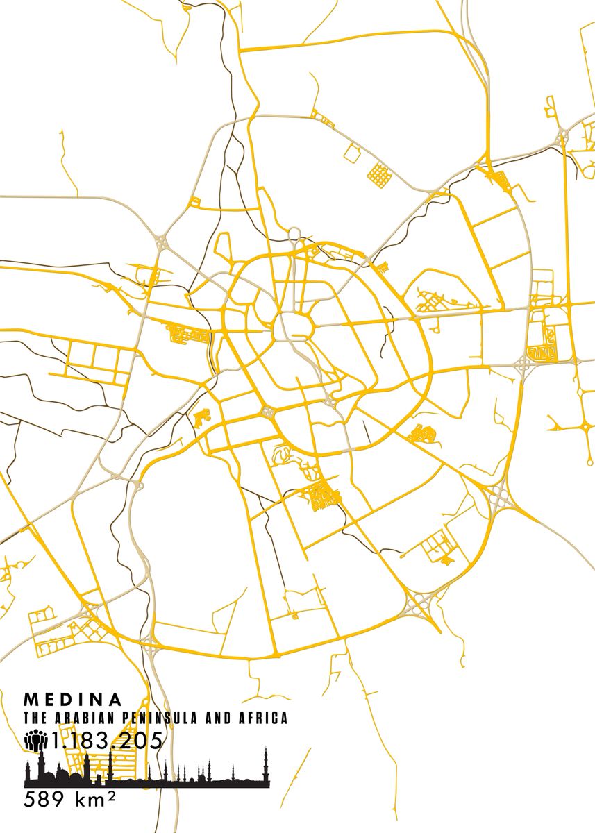'Medina Saudi Arabia' Poster, picture, metal print, paint by Mey Lino ...