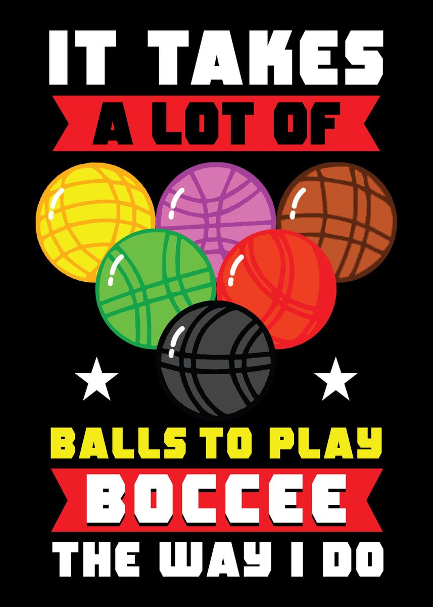 'Funny Bocce Ball Player' Poster, picture, metal print, paint by ...