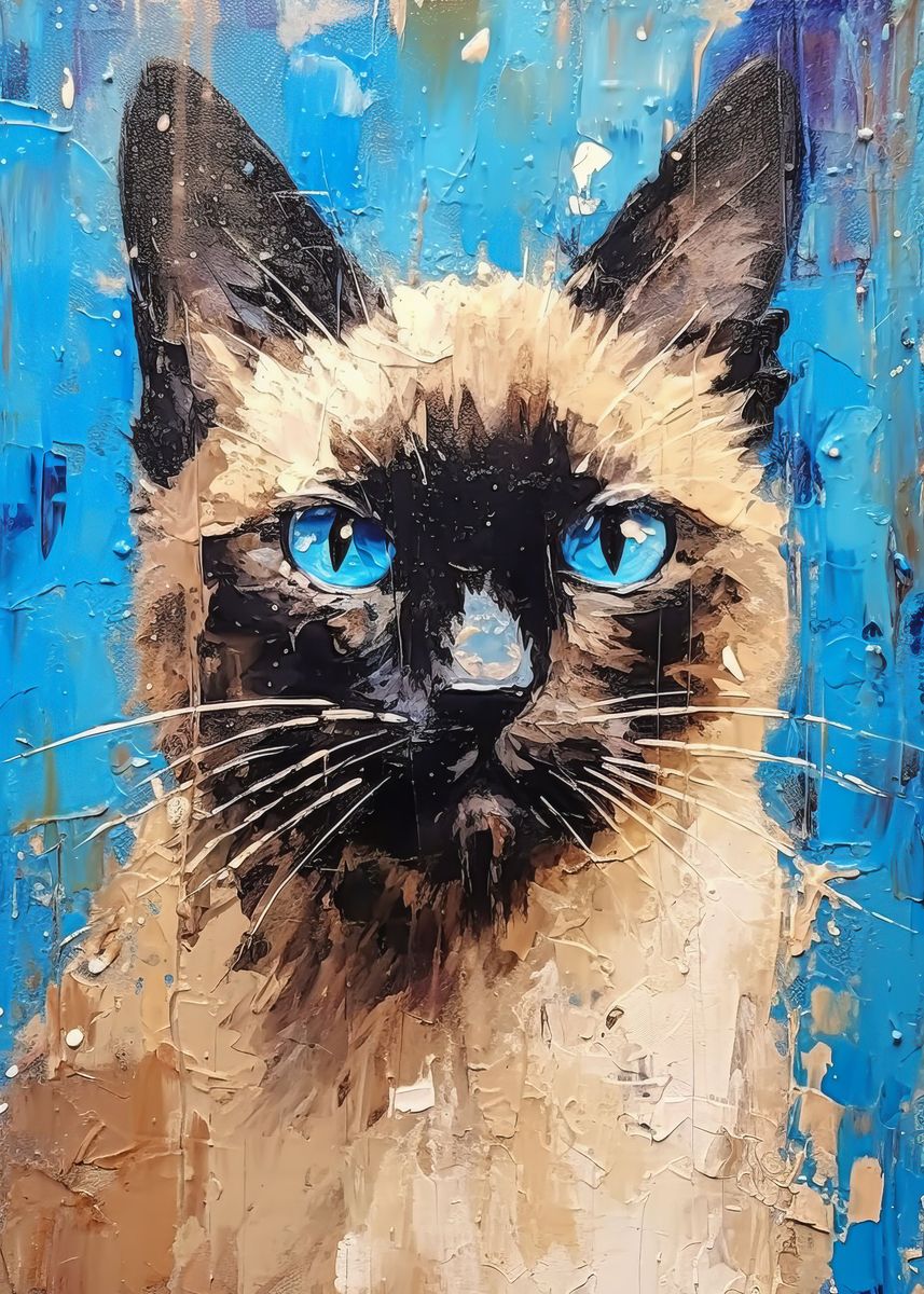'Palette Siamese painting' Poster, picture, metal print, paint by ...