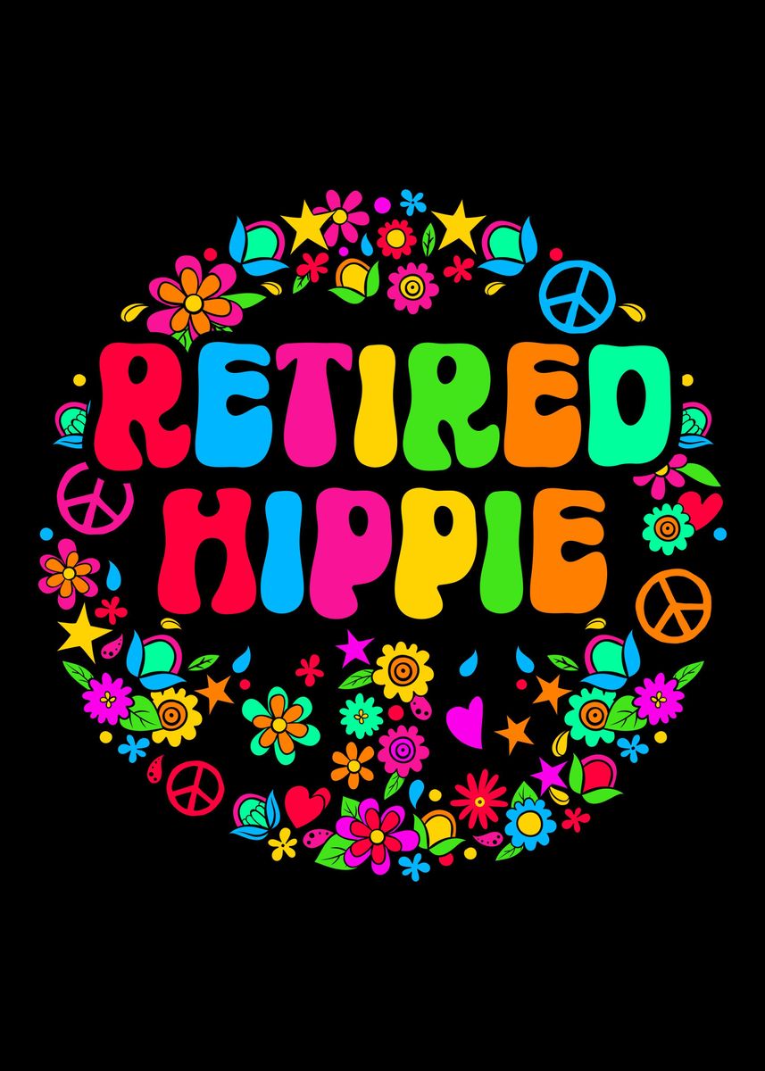 'Funny Hippie Groovy' Poster, picture, metal print, paint by ...