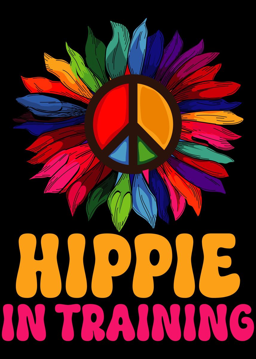 'Funny Hippie Peace Groovy' Poster, picture, metal print, paint by ...