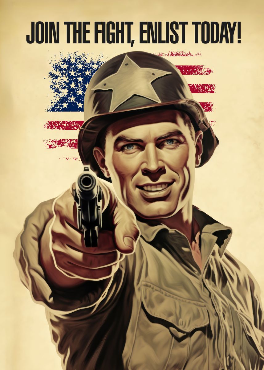 'Old ww2 USA Propaganda ' Poster, picture, metal print, paint by ...