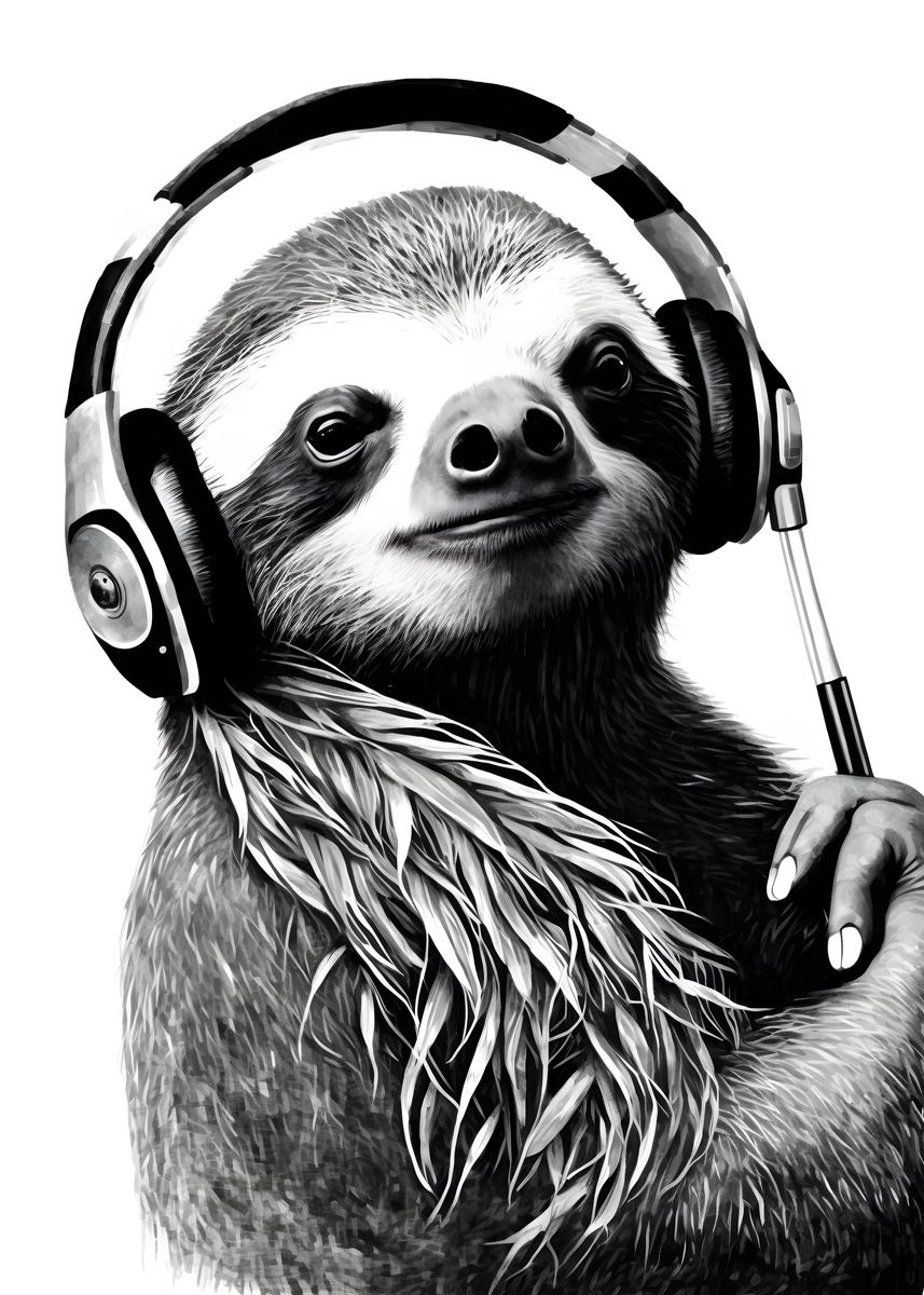 'Sloth Rhythmic Serenity' Poster by Chris Nolan | Displate