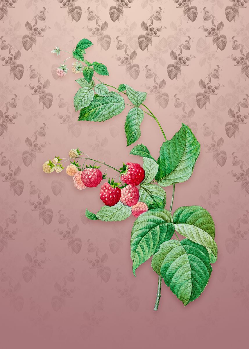 'Vintage Red Berries' Poster by Holy Rock Design | Displate