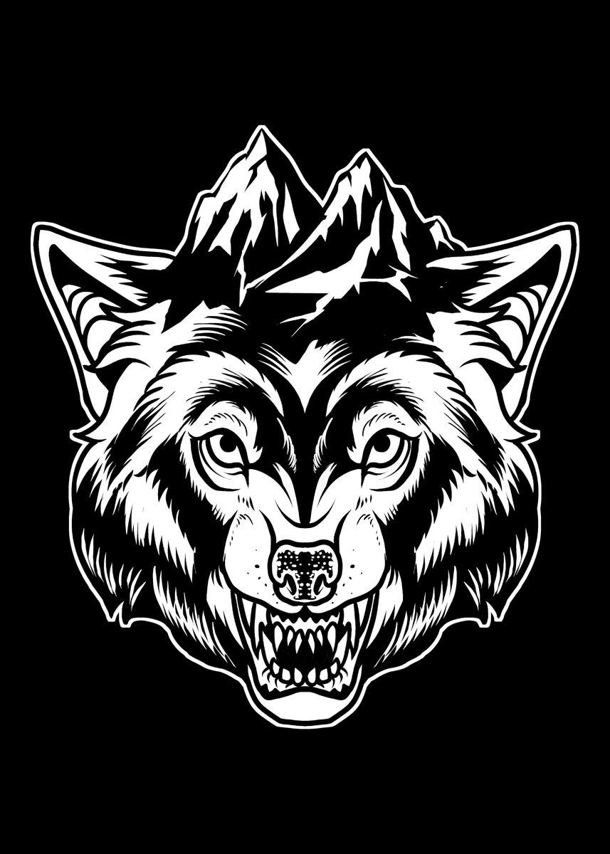 'Wolf Mountain' Poster by BobbyBubble | Displate