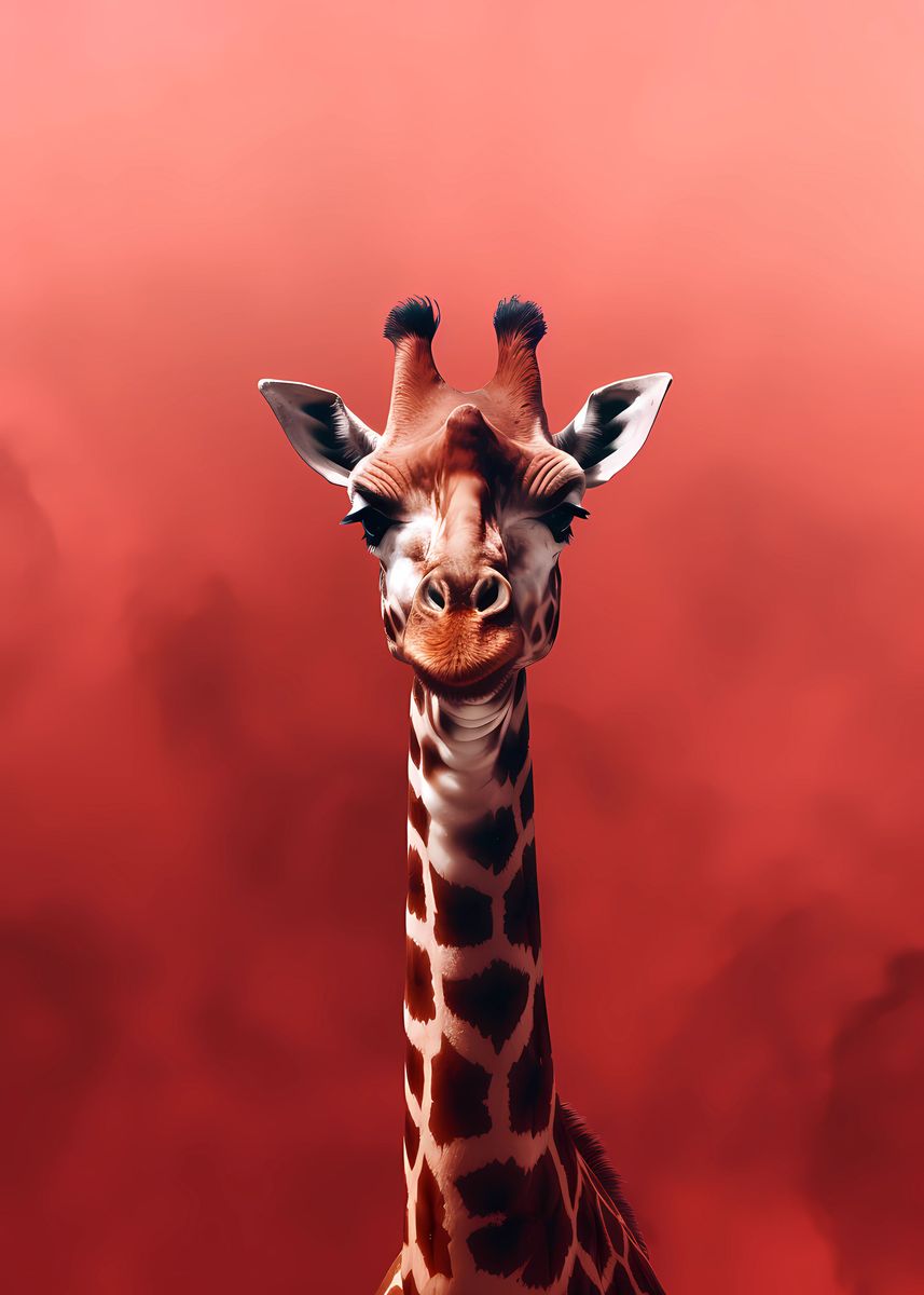 'Giraffe Smoke' Poster, picture, metal print, paint by DecoyDesign ...