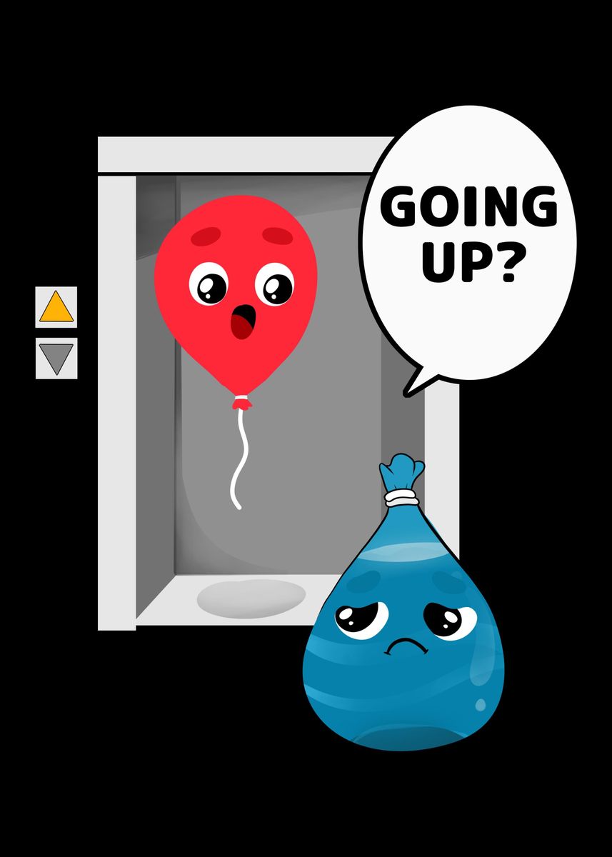 'Going Up Balloon Elevator' Poster, picture, metal print, paint by ...