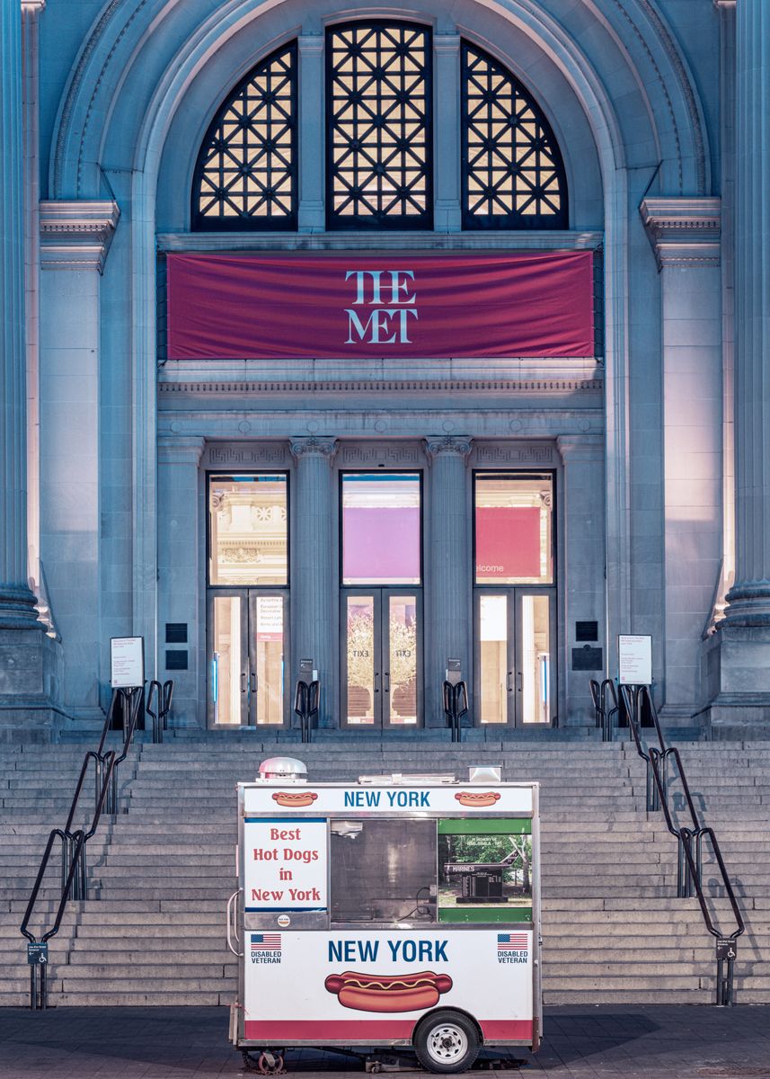 'The Met and Hot Dog Stand' Poster, picture, metal print, paint by ...