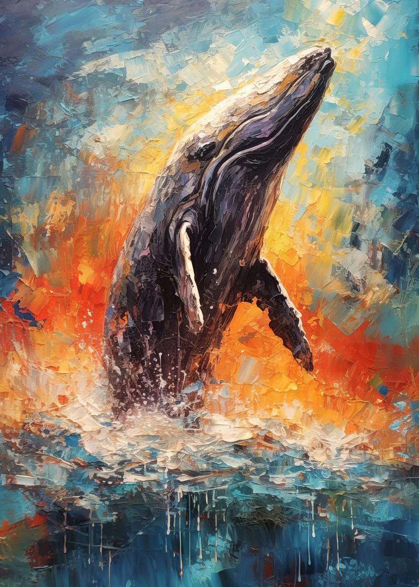 'Palette Whale painting' Poster, picture, metal print, paint by ...