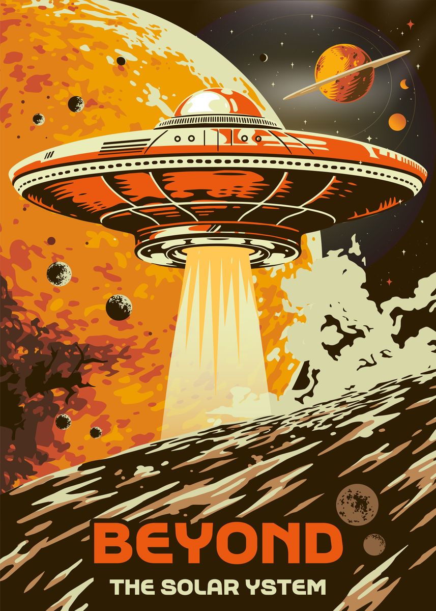 'Ufo Aliens Spacecraft' Poster by dkDesign | Displate