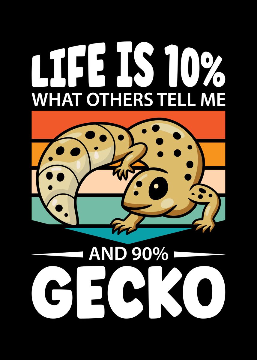 'Gecko' Poster, picture, metal print, paint by Sebastian Wünsche | Displate