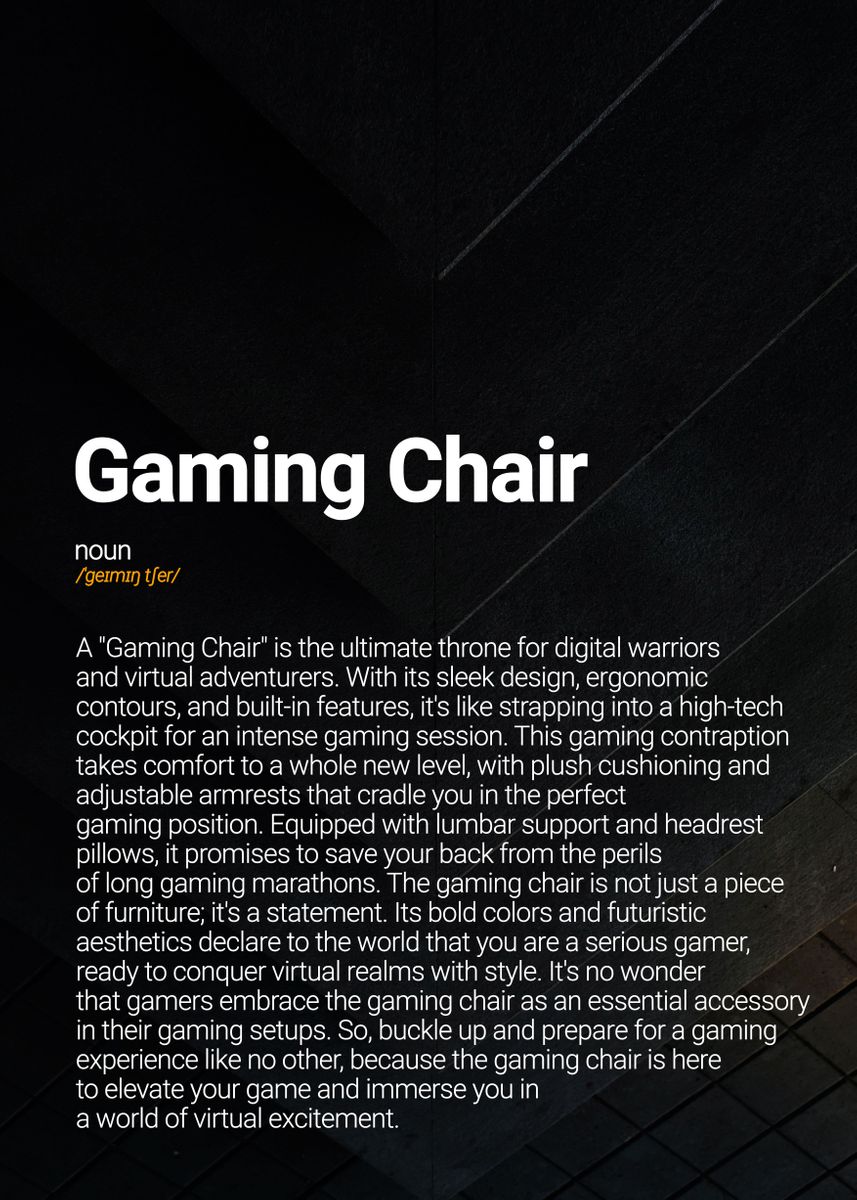 'Gaming Chair' Poster, picture, metal print, paint by Mr Penguin | Displate