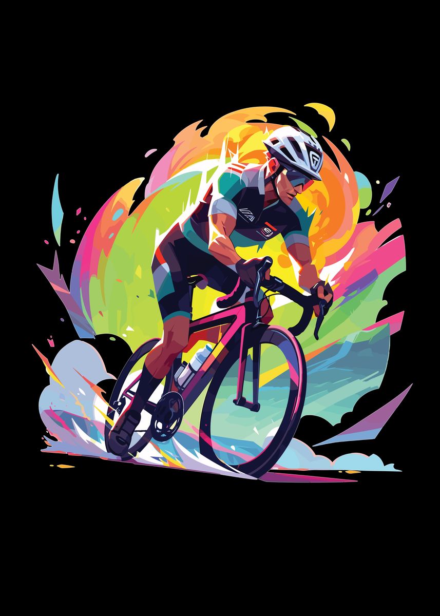 'Road Bike Cycling Road' Poster, picture, metal print, paint by ZS C O ...