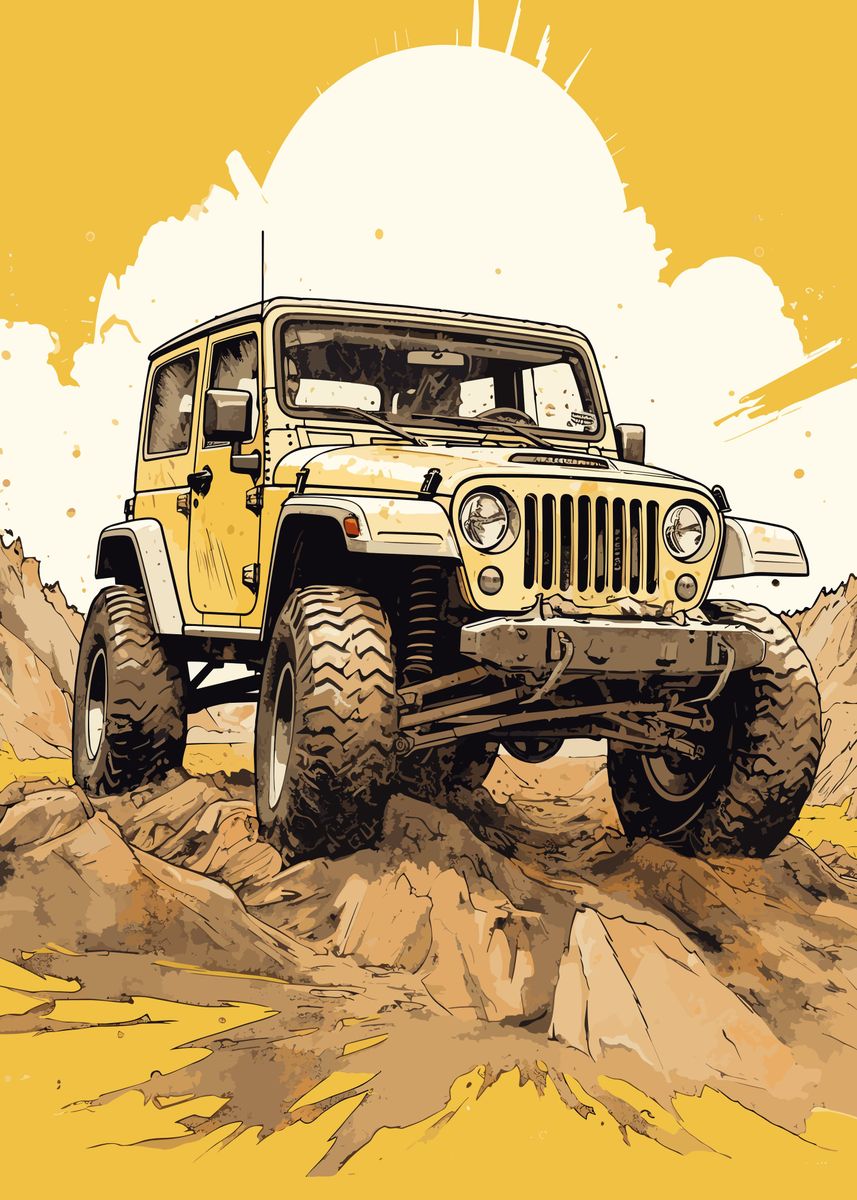 '4x4 Truck' Poster by Mobilunik | Displate