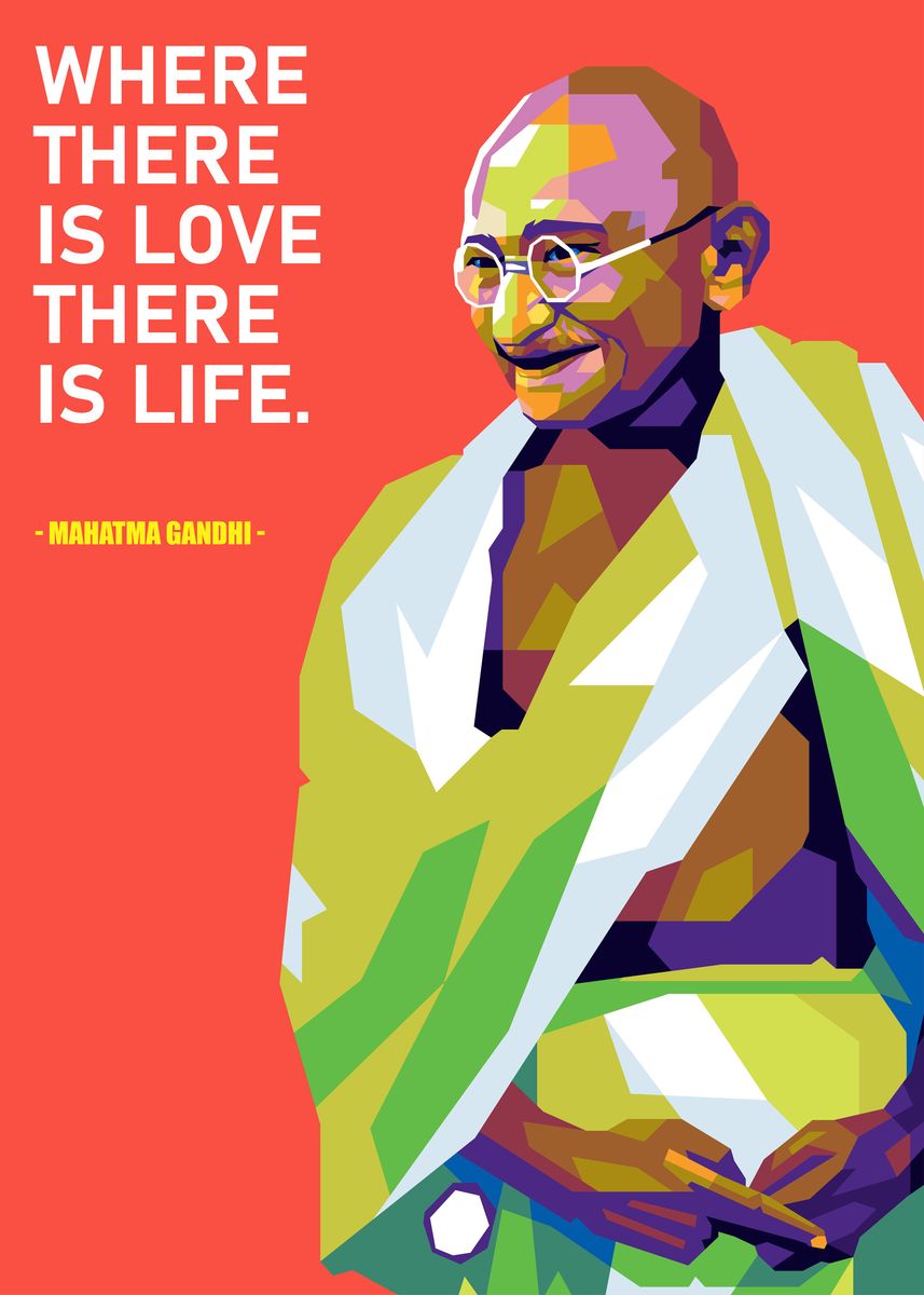 'Mahatma Gandhi' Poster, picture, metal print, paint by Erick Sato ...