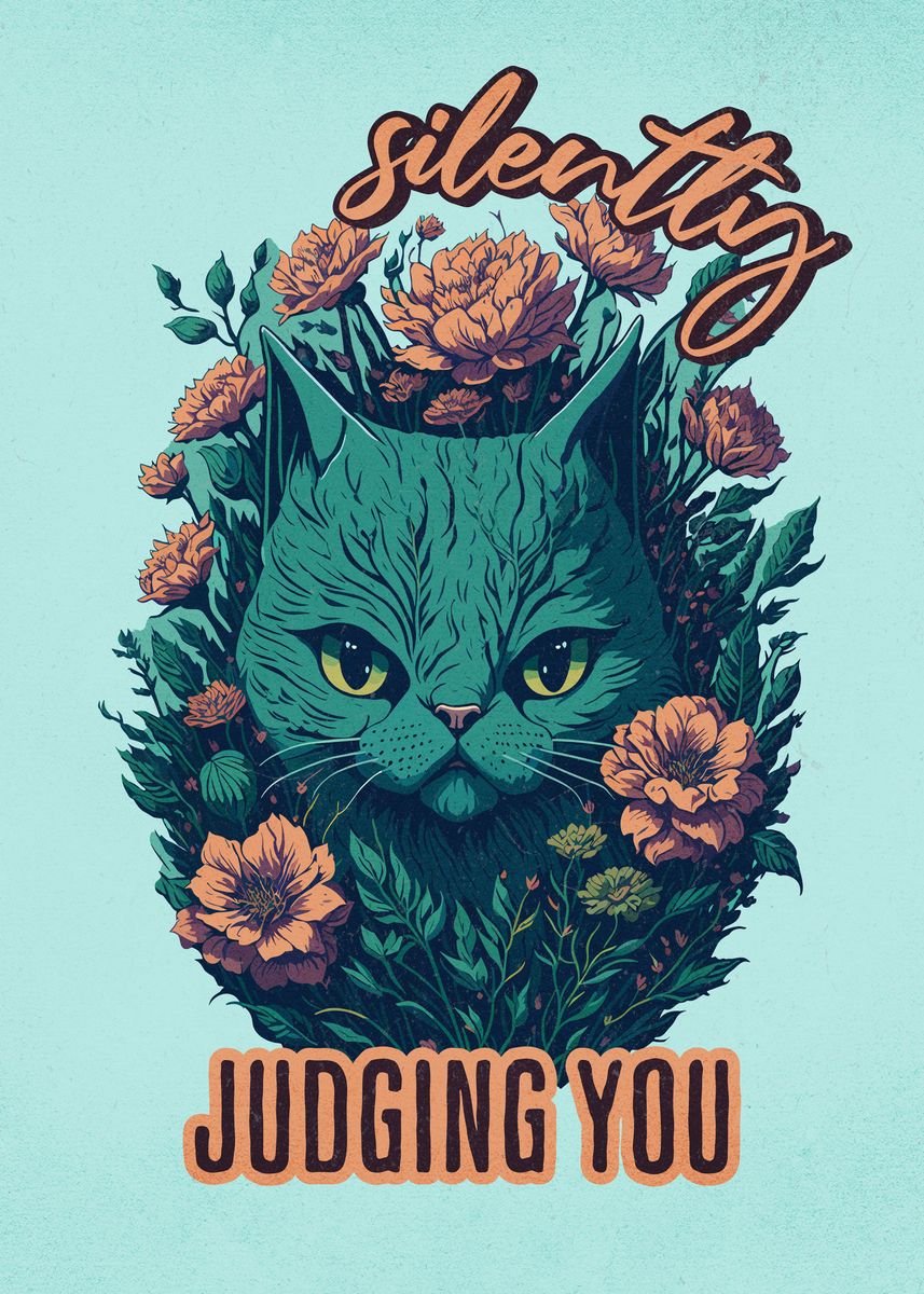'Cat Silently Judging You' Poster by Jovana | Displate