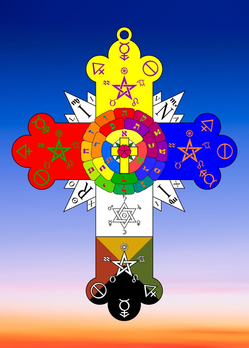 'Rose Cross Rosicrucianism' Poster, picture, metal print, paint by Anil ...