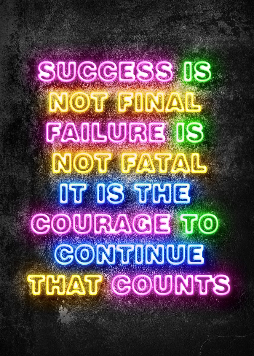 'success is not final' Poster, picture, metal print, paint by RETRO ...