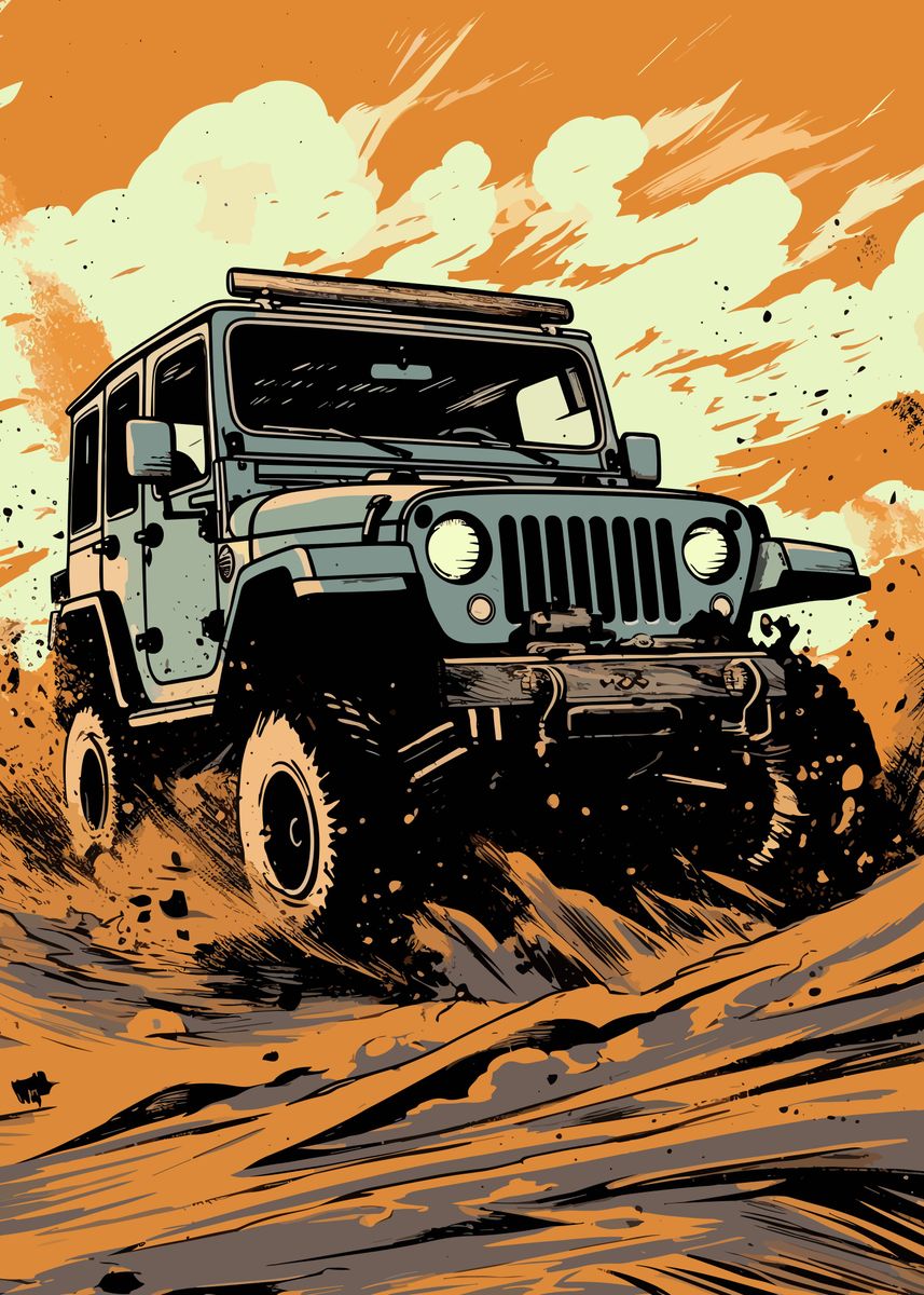 '4x4 extreme car' Poster, picture, metal print, paint by Mobilunik ...