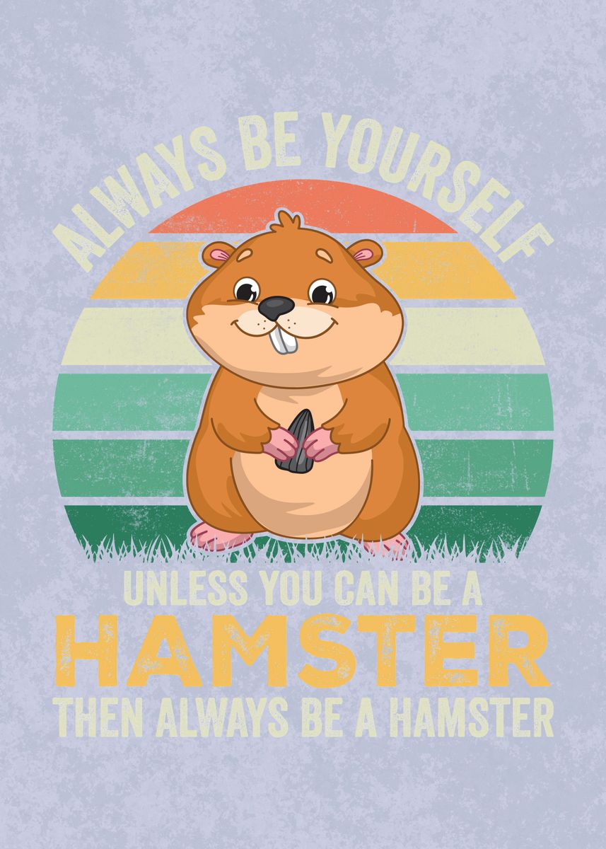 'Hamster cute funny' Poster, picture, metal print, paint by Olivia ...