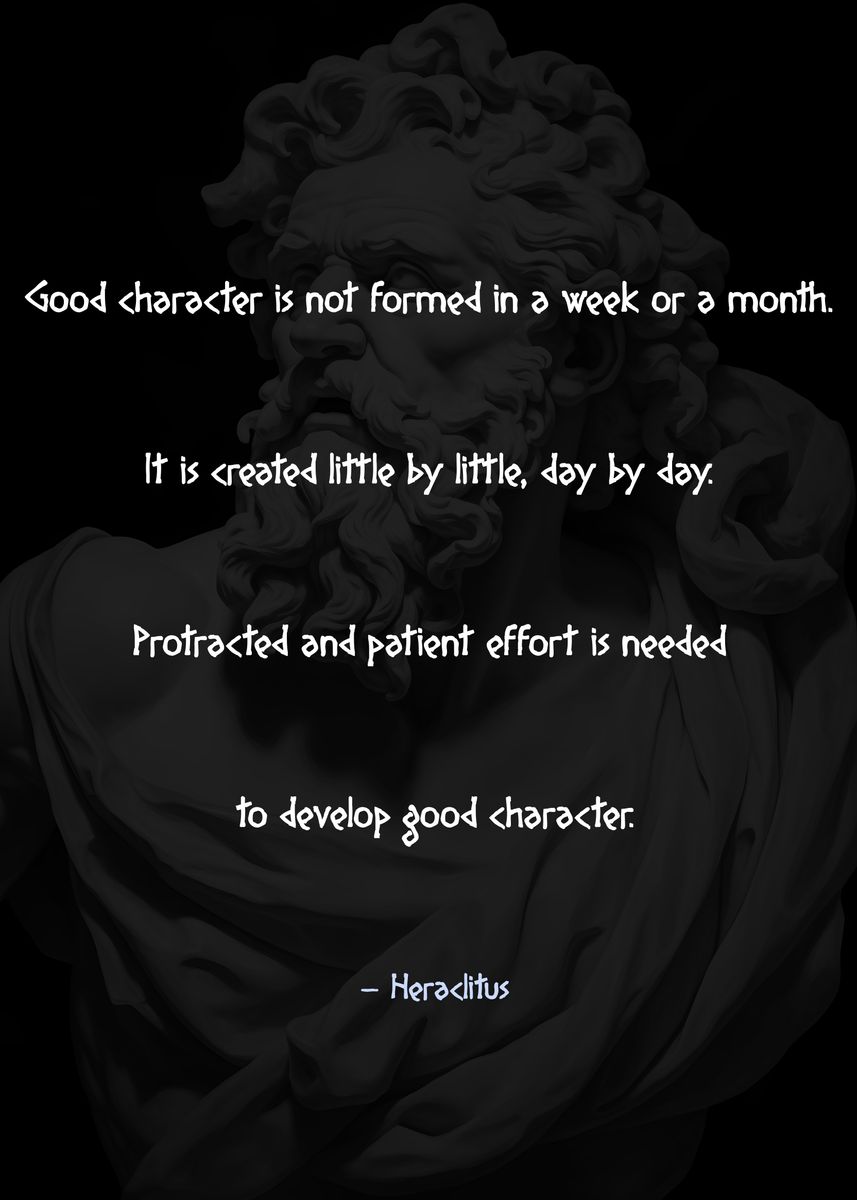 'Heraclitus Ancient Quote' Poster, picture, metal print, paint by ...