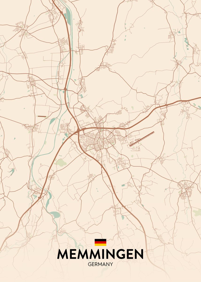 'Memmingen DE' Poster, picture, metal print, paint by IMR Designs ...