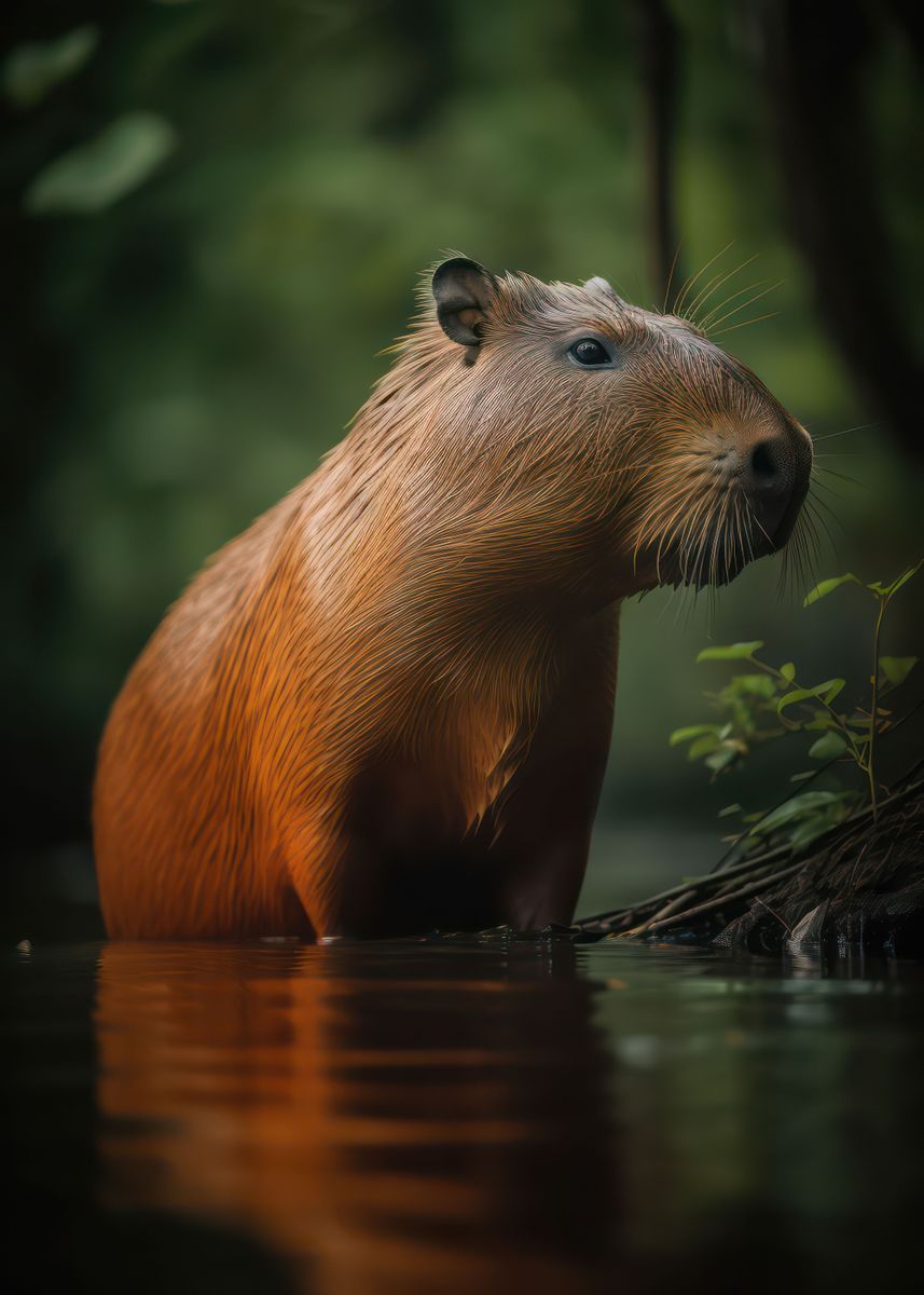 'Spectacular capybara' Poster by Zooscape Wildlife | Displate