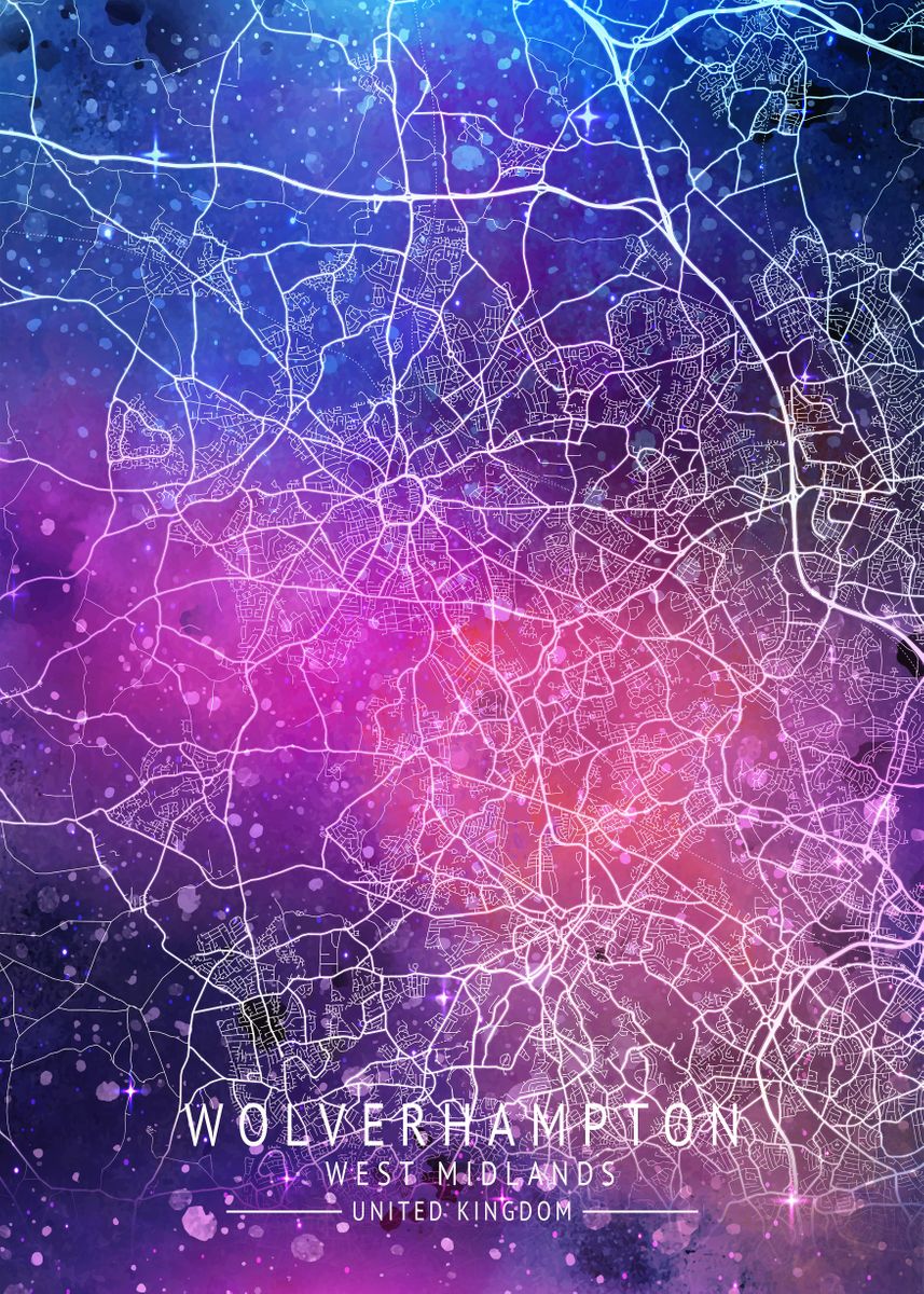 'Wolverhampton UK City Map' Poster by Gigi Bgm | Displate