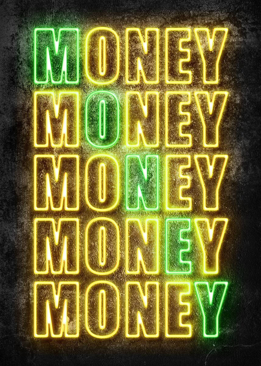 'money ' Poster, picture, metal print, paint by RETRO VINTAGE | Displate