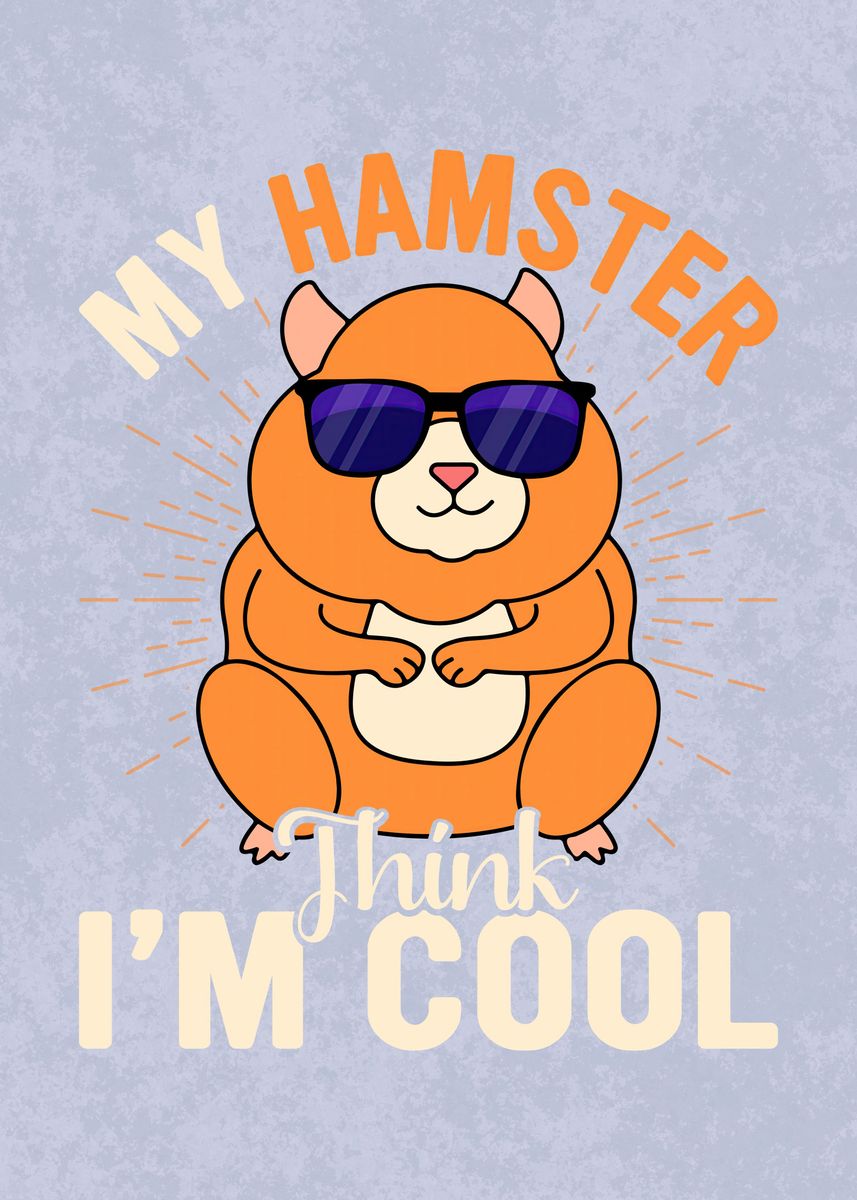 'Hamster cute funny' Poster, picture, metal print, paint by Olivia ...