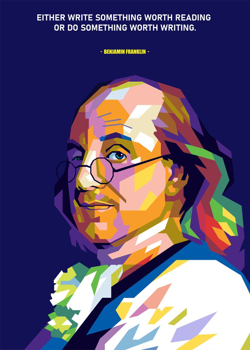 'Benjamin Franklin' Poster, picture, metal print, paint by Erick Sato ...