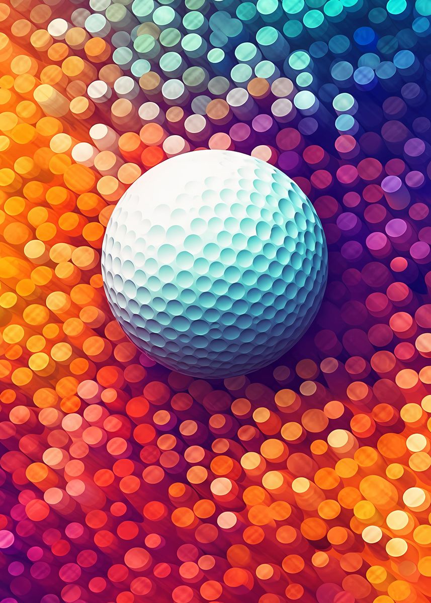 'Golf Colorful' Poster, picture, metal print, paint by DecoyDesign ...